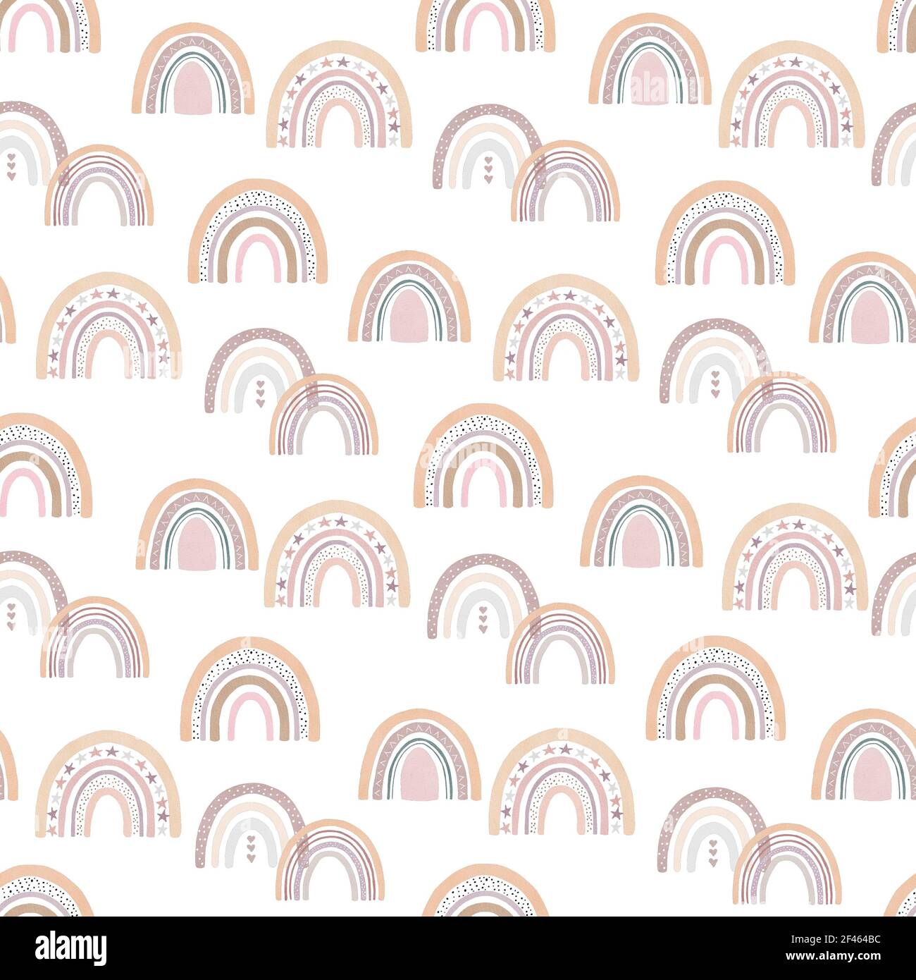 Boho rainbow hand painted watercolor digital paper. Seamless pattern ...