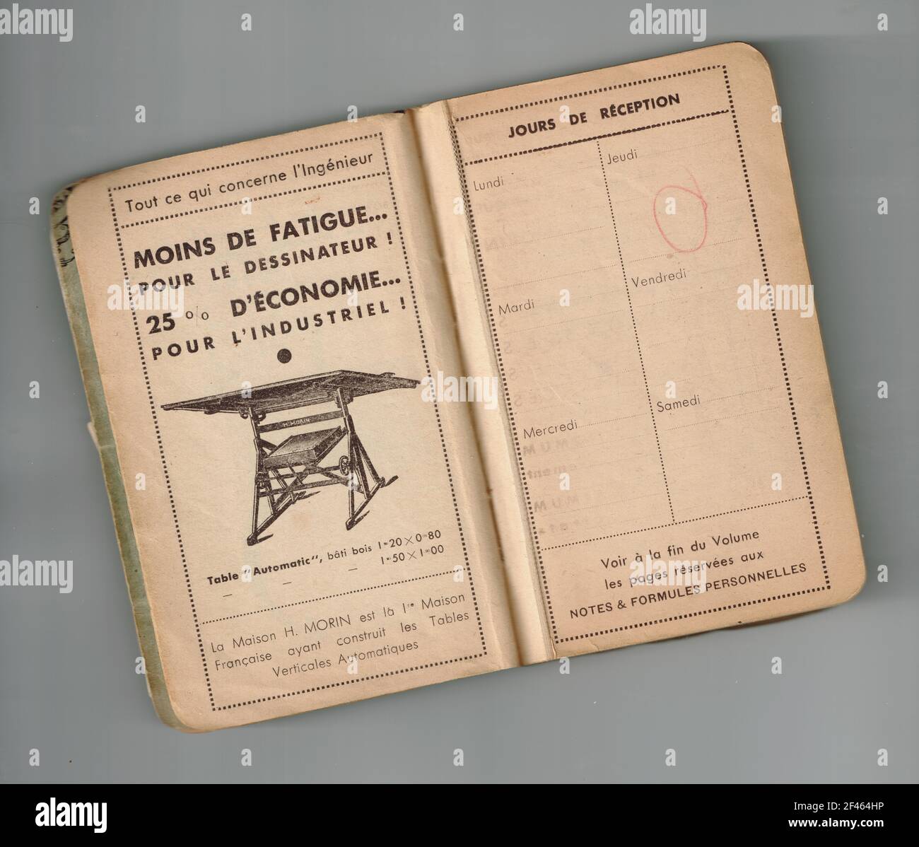 Vintage agenda, France Stock Photo - Alamy