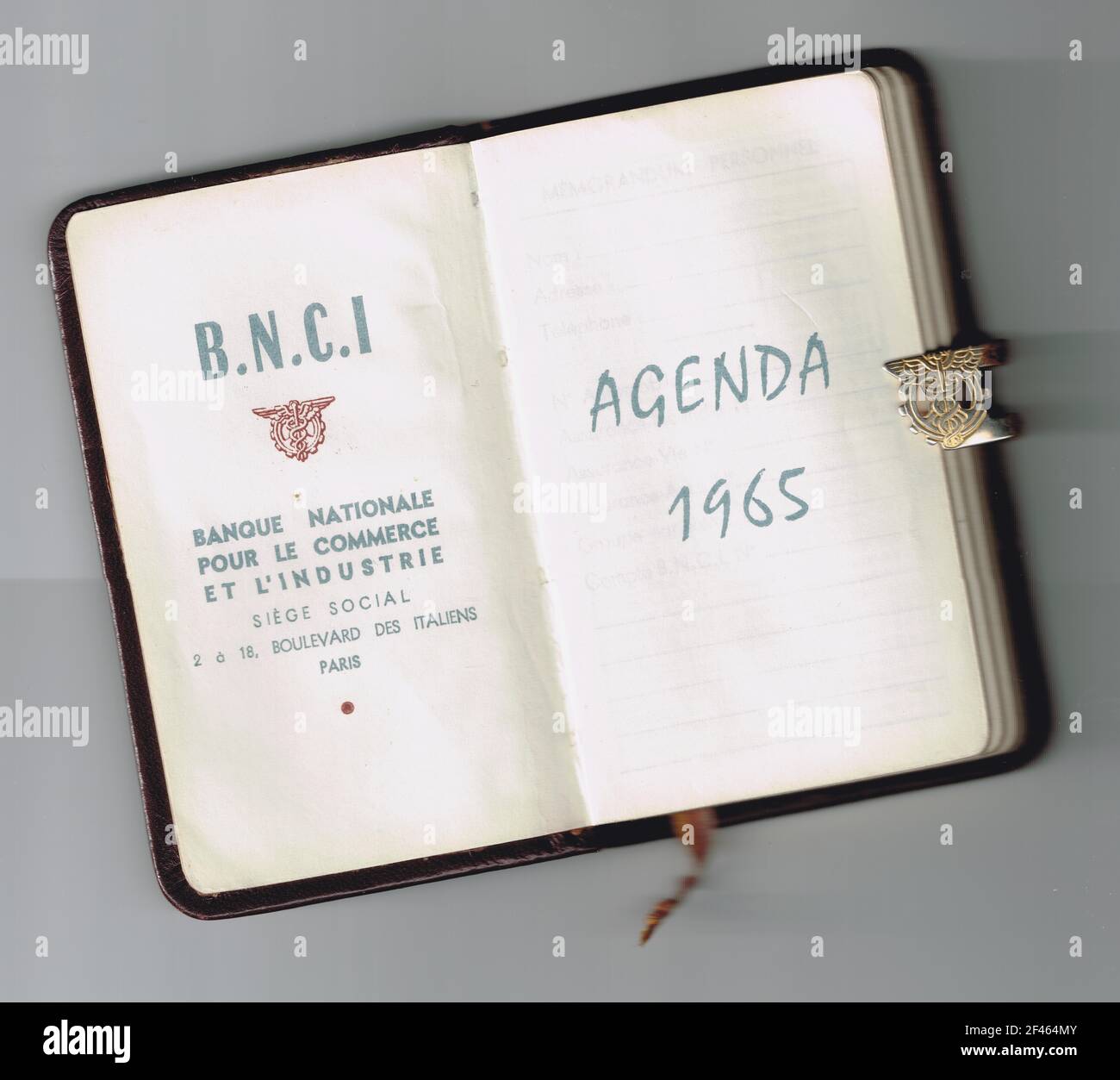 Vintage agenda, France Stock Photo - Alamy