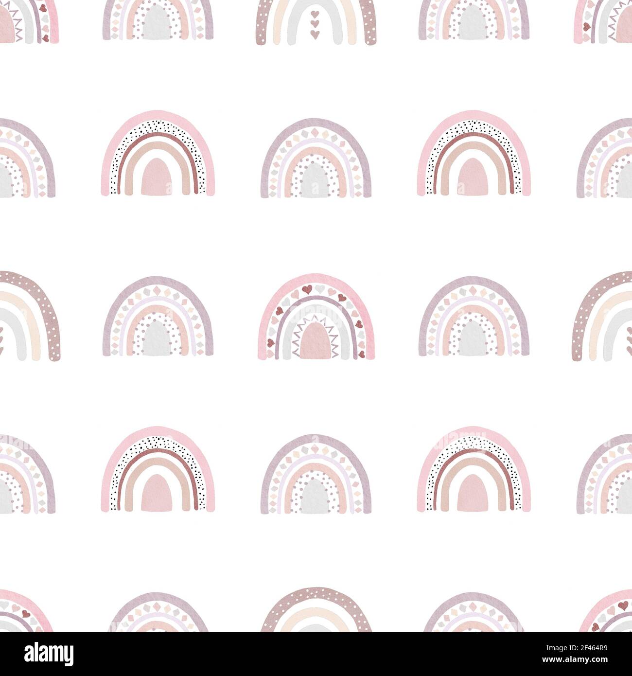 Watercolor boho rainbow digital paper. Hand drawn clipart. Seamless ...