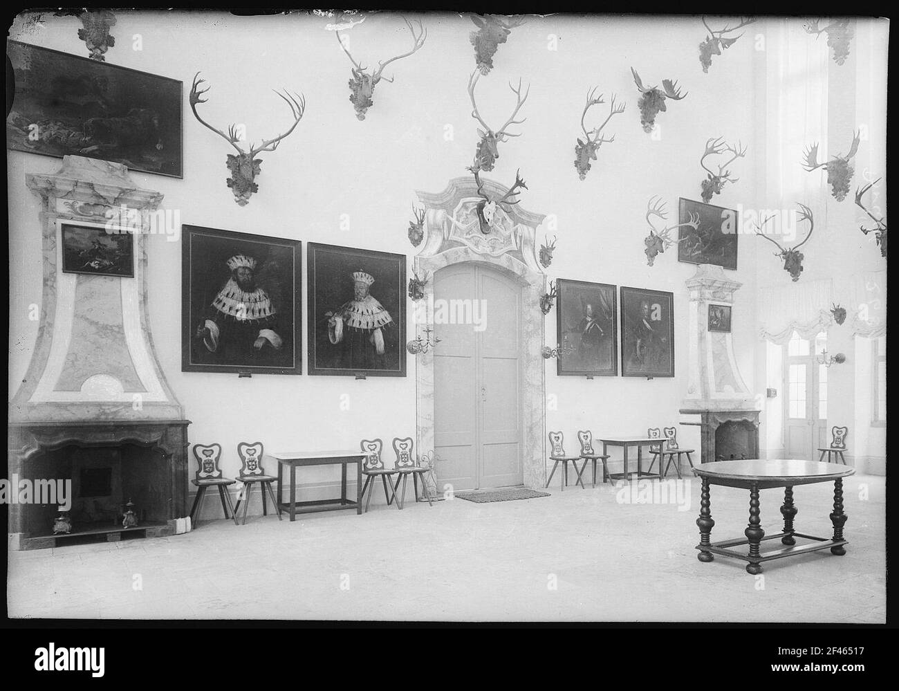 Hall of the hunting Black and White Stock Photos & Images - Alamy