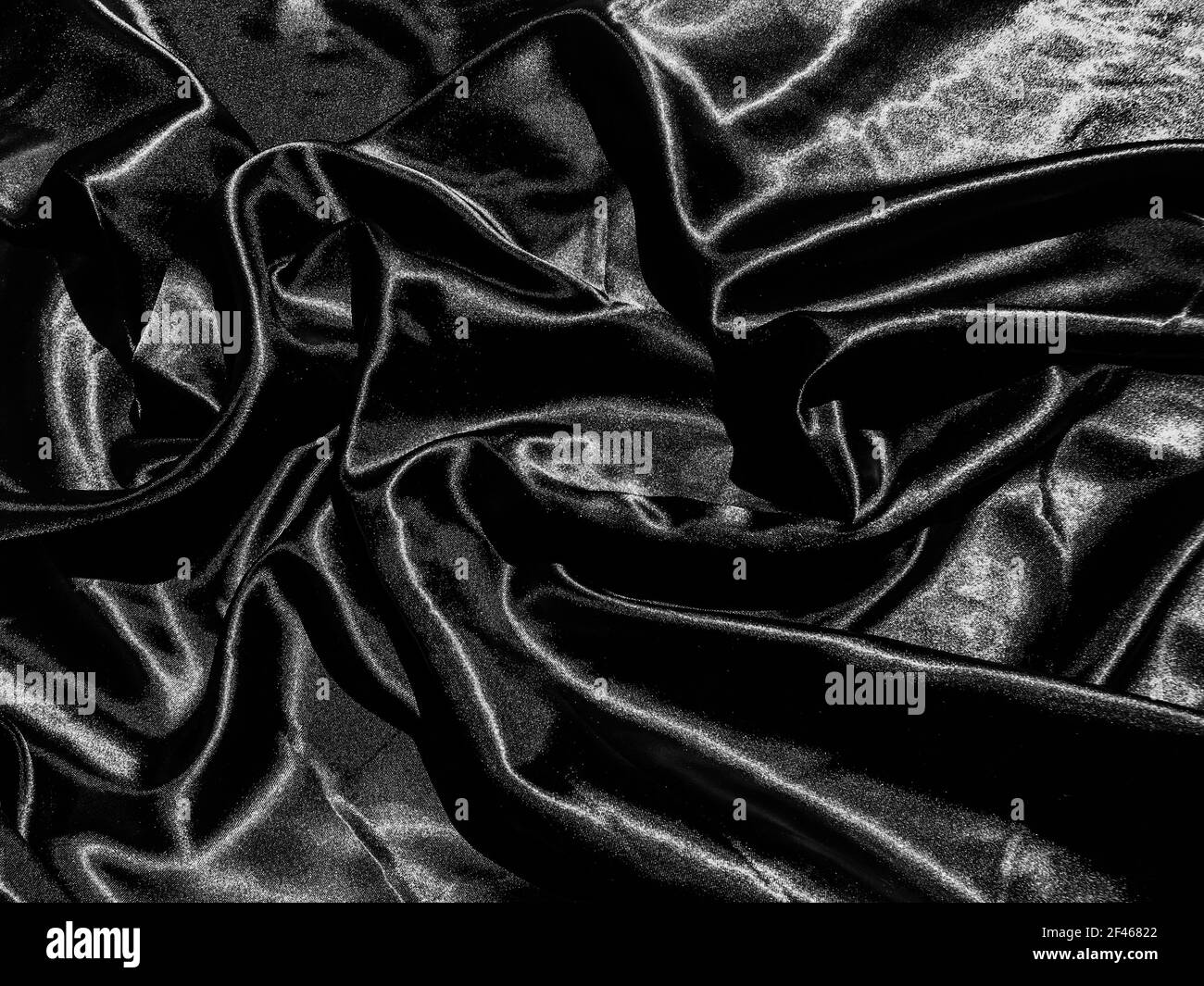 Black satin texture background with liquid wave or wavy folds ...