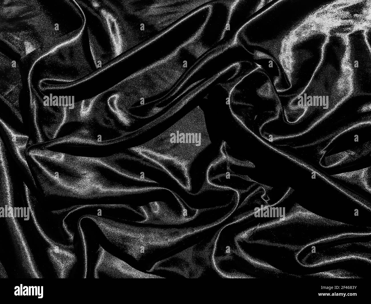 Black satin texture background with liquid wave or wavy folds ...