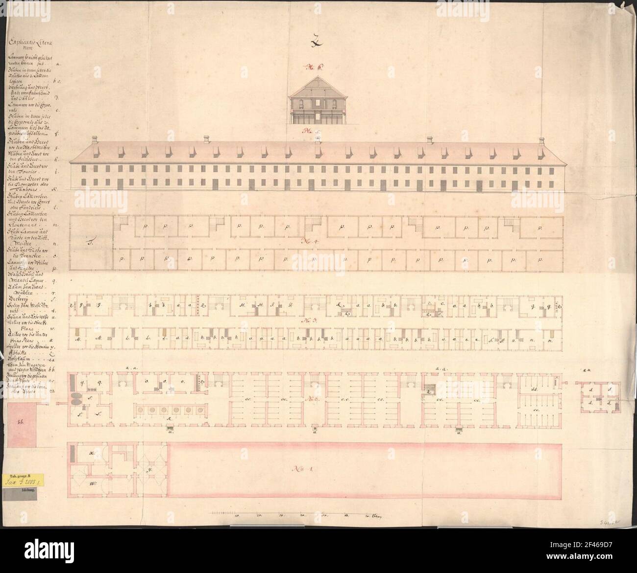 Dresden?, Barracks. Basic and elevation, cut Stock Photo - Alamy