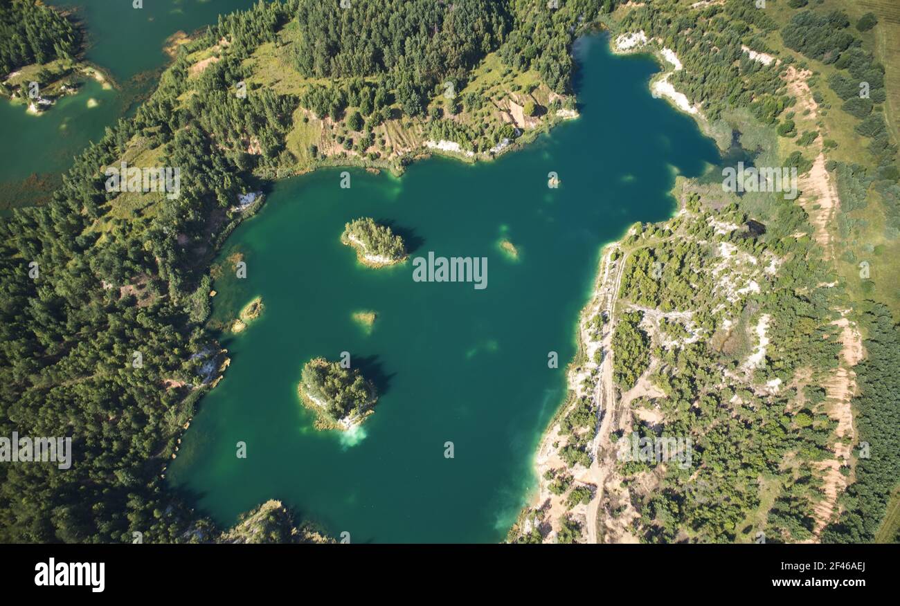 Lake natural national park background aerial above top view Stock Photo ...