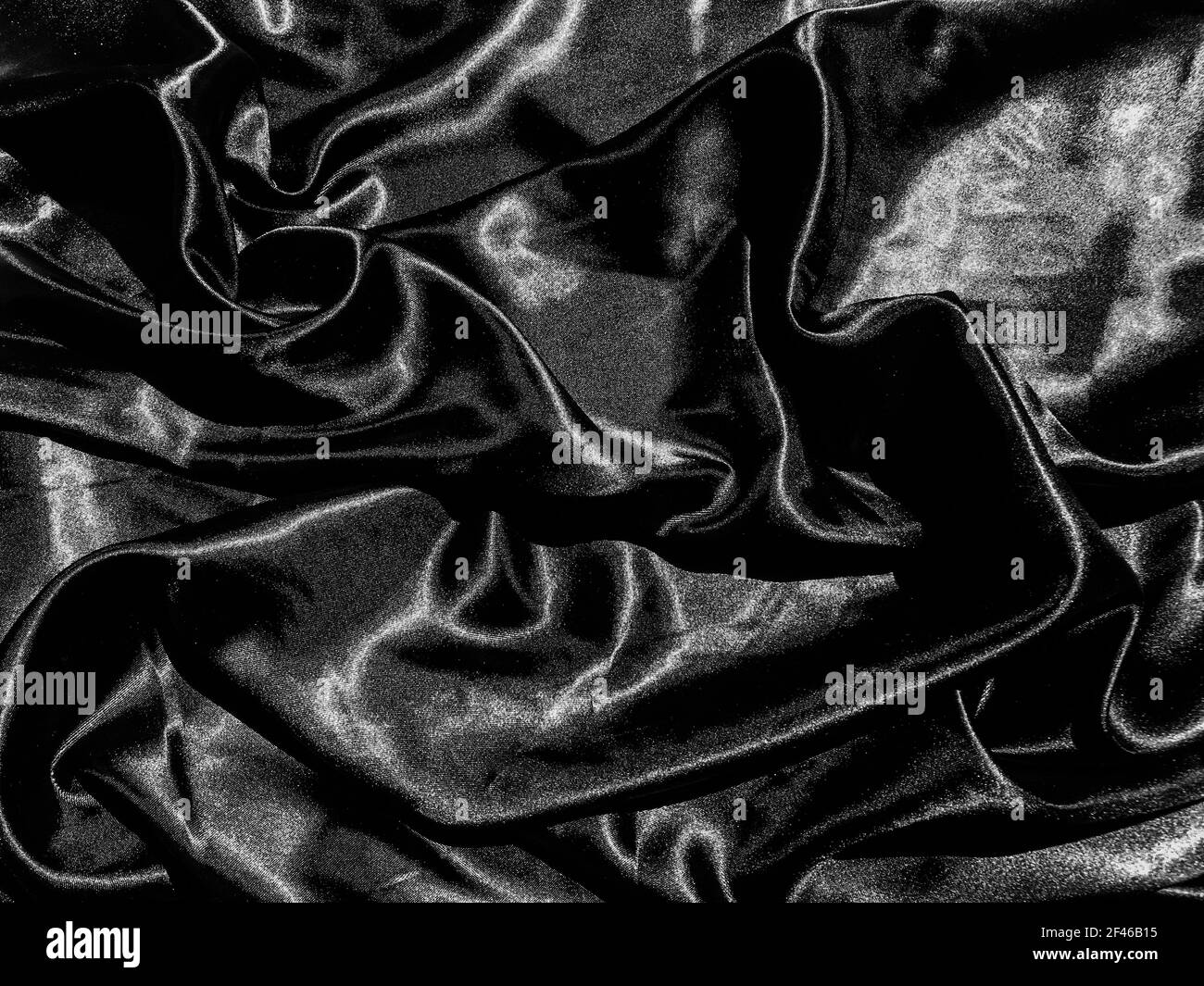 Black satin texture background with liquid wave or wavy folds ...