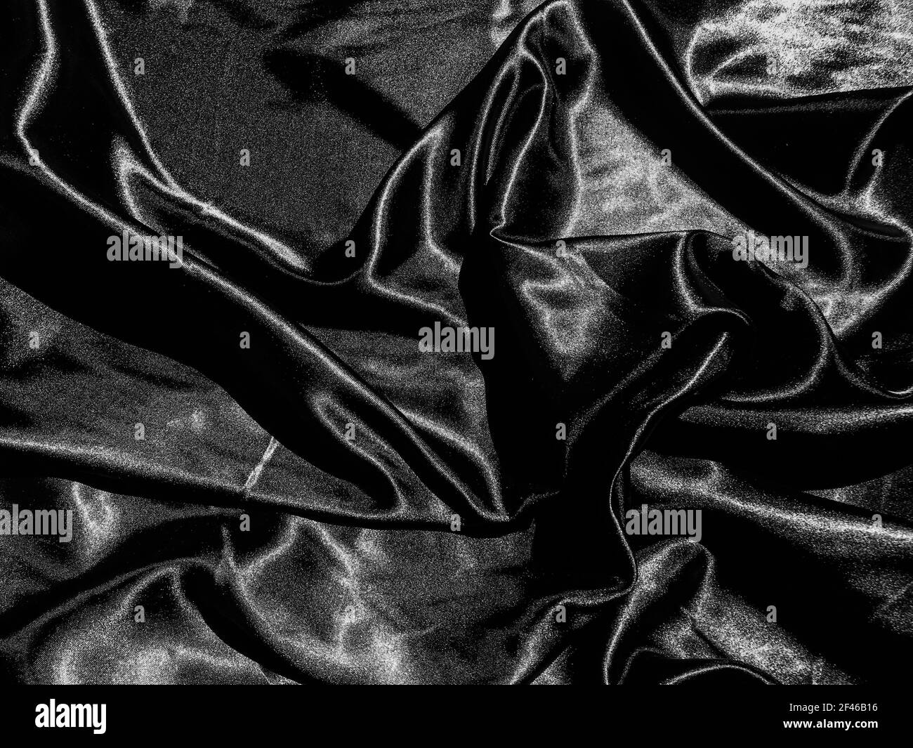 Black satin texture background with liquid wave or wavy folds ...