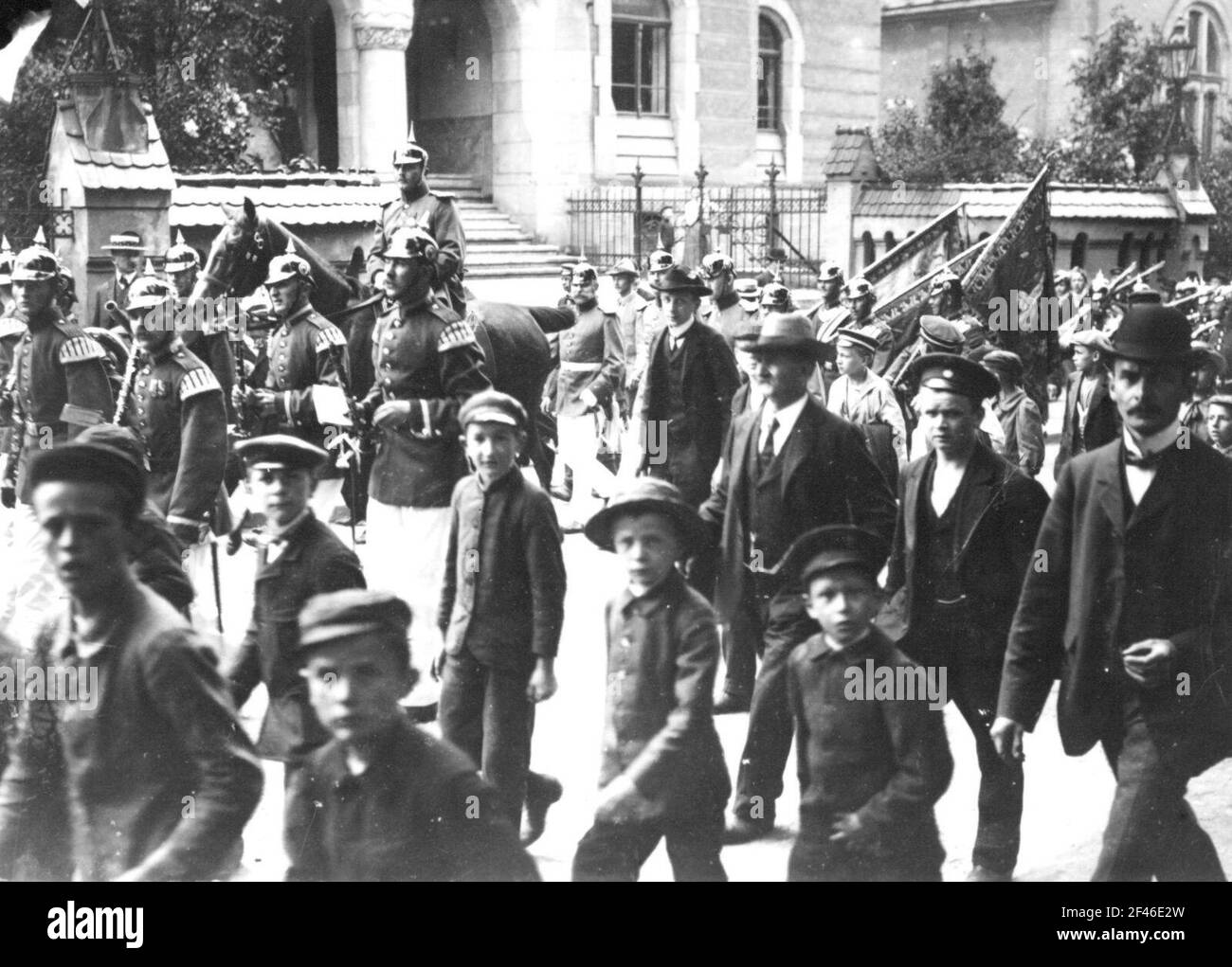 Bautzen. Formation of the Royal Saxony Army at the march through the ...