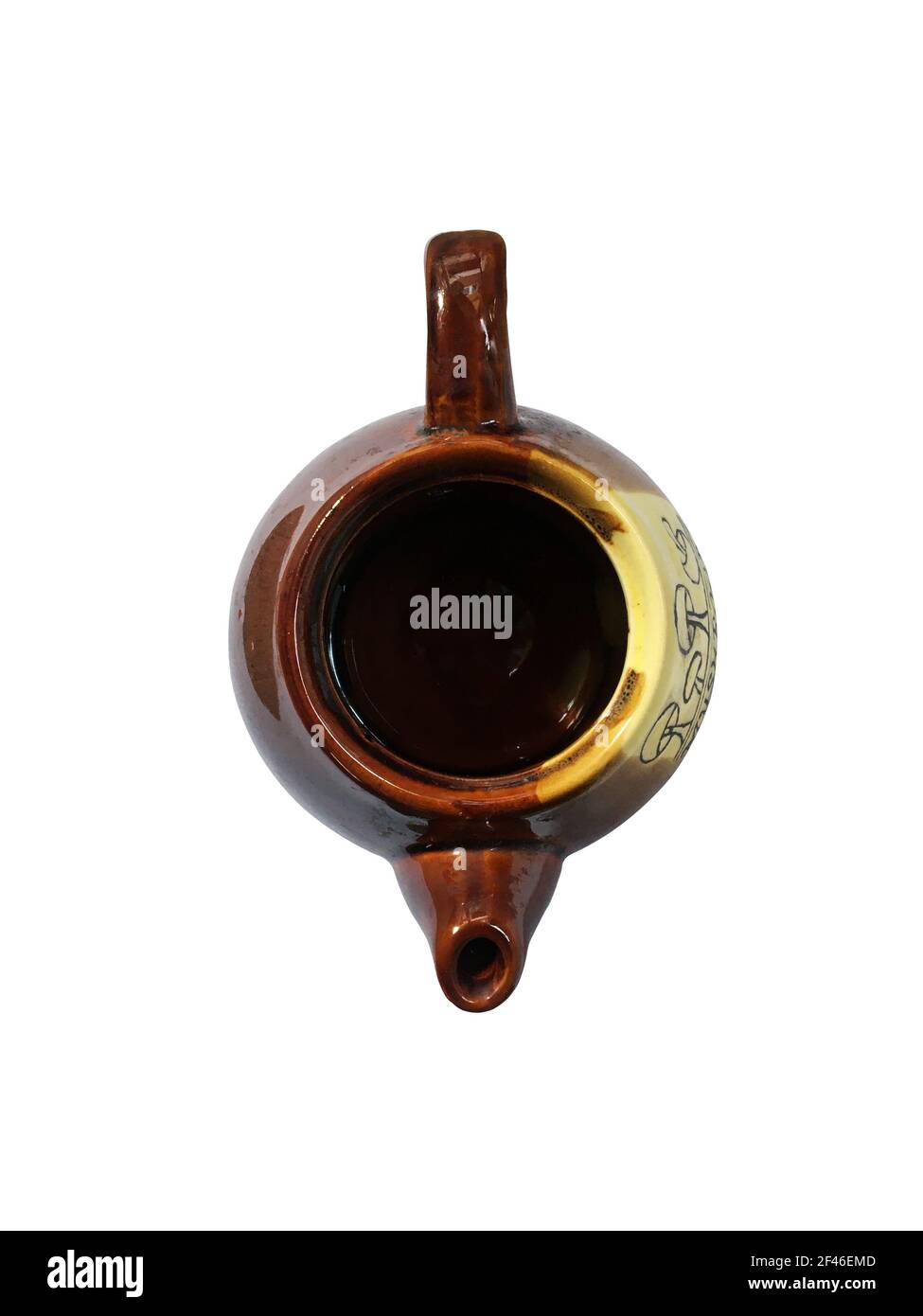Top view of tea pot on white Background with clipping path for work ...
