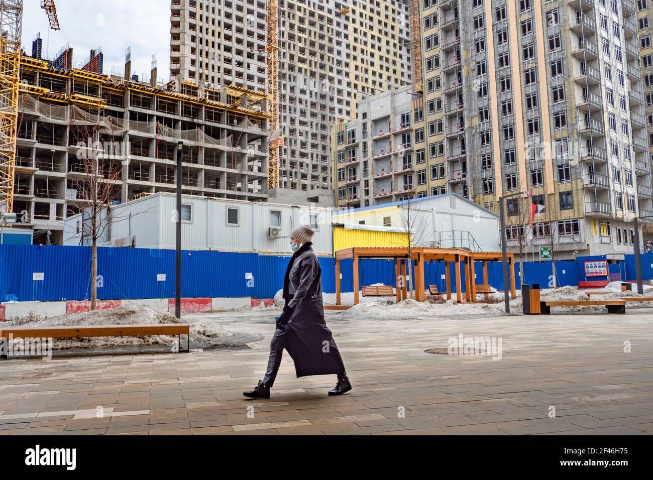 Russia, Moscow. New apartment buildings under construction Stock Photo ...