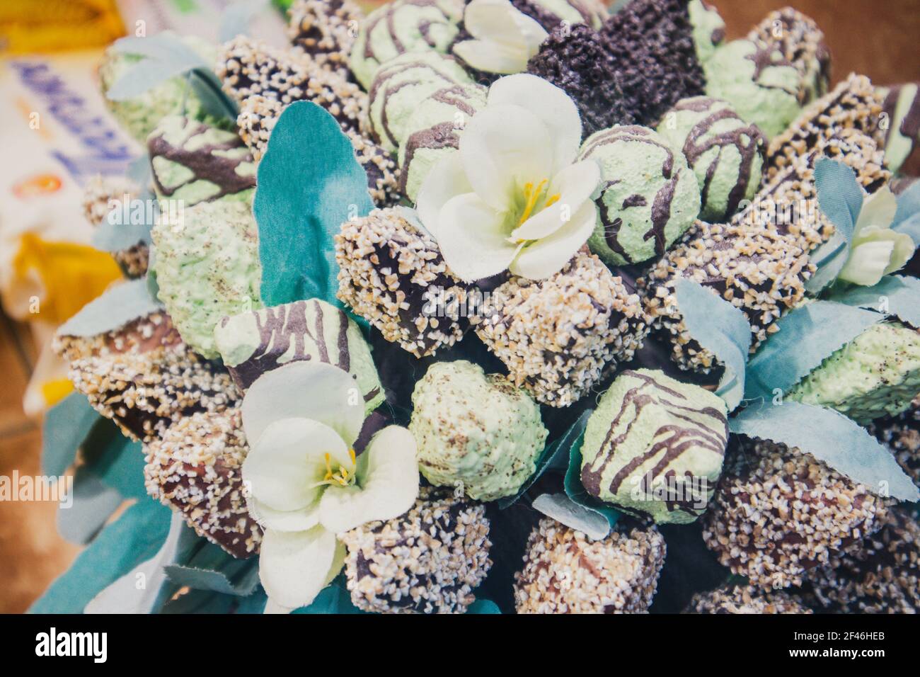 Cake beautiful colored designer cooking sweet shape yogurt fresh Stock ...