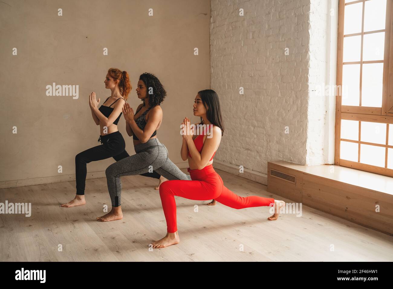 Fit athletic women doing Yoga, healthy lifestyle. Beautiful women ...