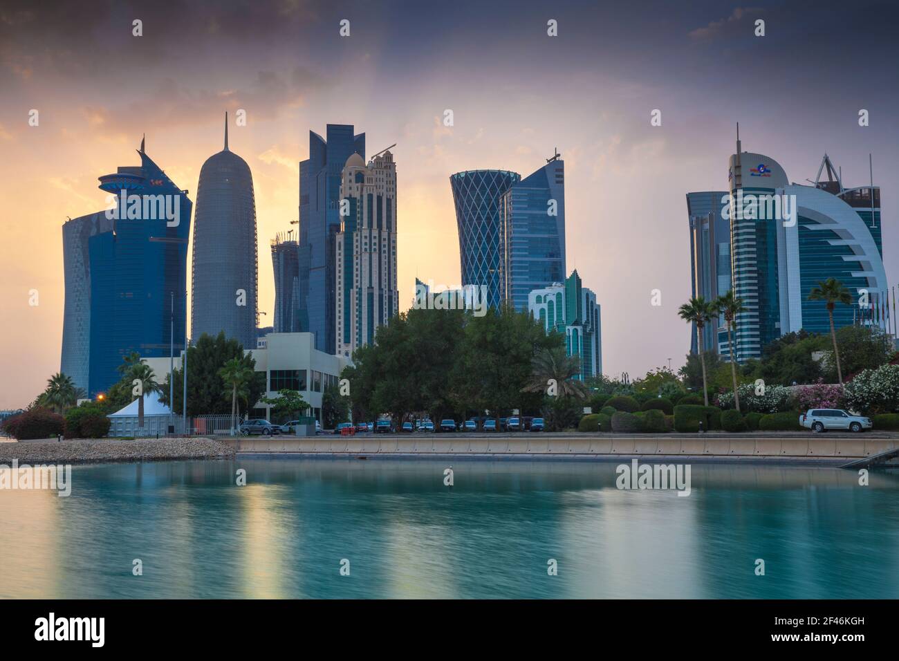 Qatar, Doha, West Bay, West Bay skyline Stock Photo - Alamy