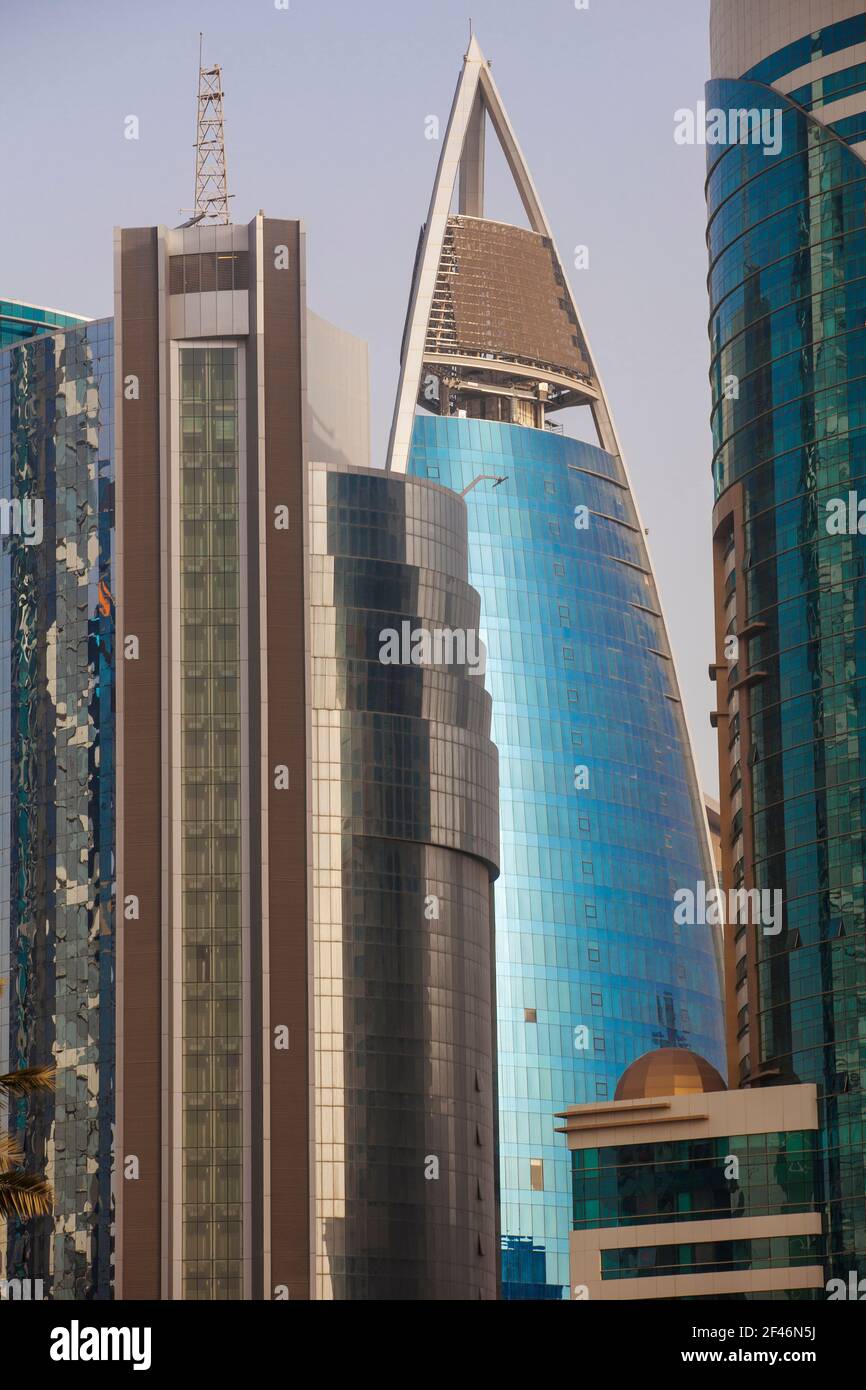 Qatar, Doha, West Bay buildings Stock Photo - Alamy