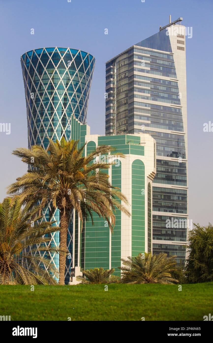 Qatar, Doha, West Bay buildings Stock Photo - Alamy