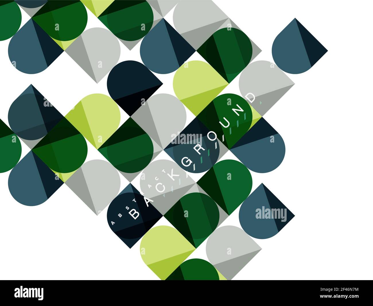 Round square geometric shapes on white, tile mosaic abstract background ...