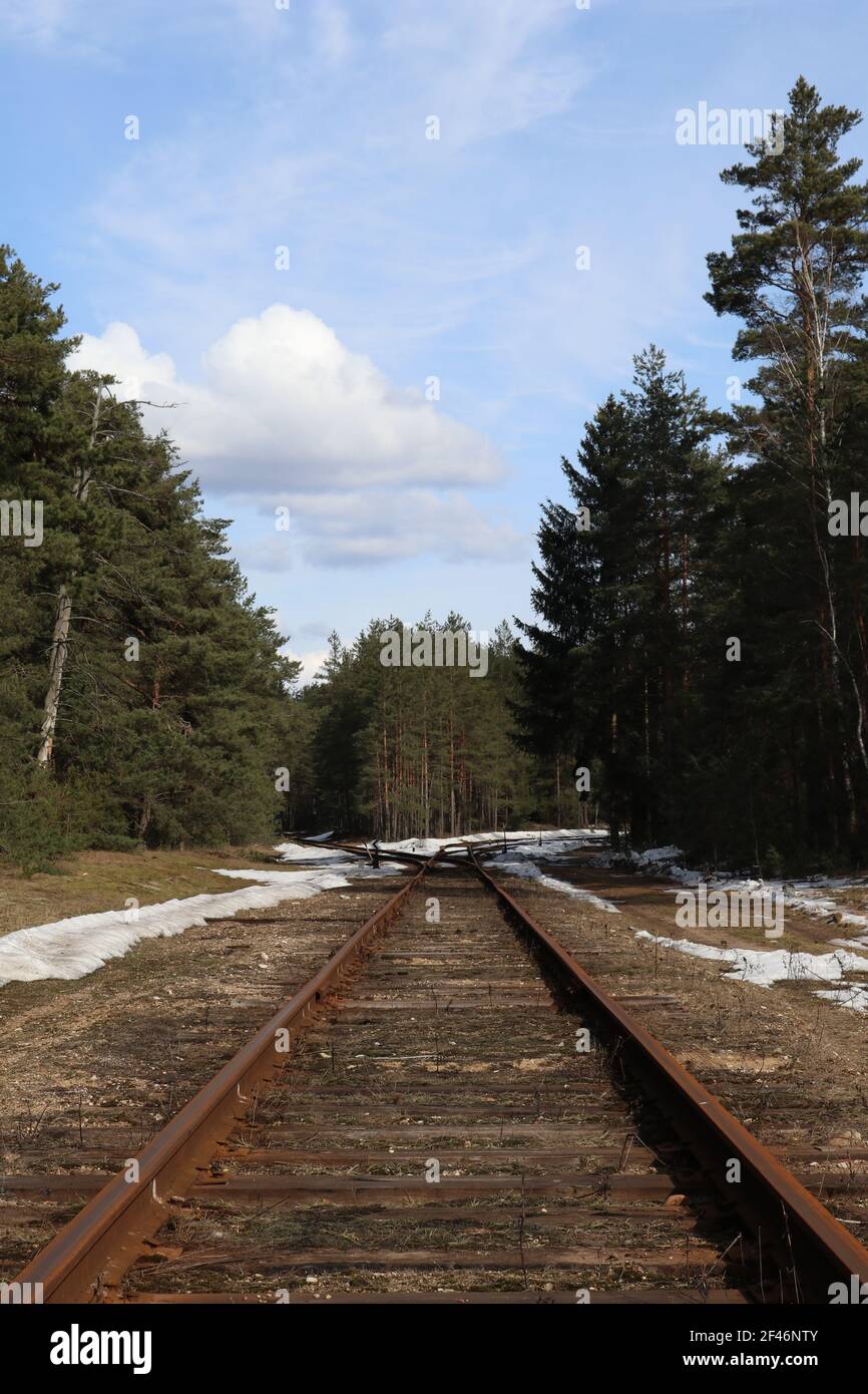Old railroad rails hi-res stock photography and images - Alamy