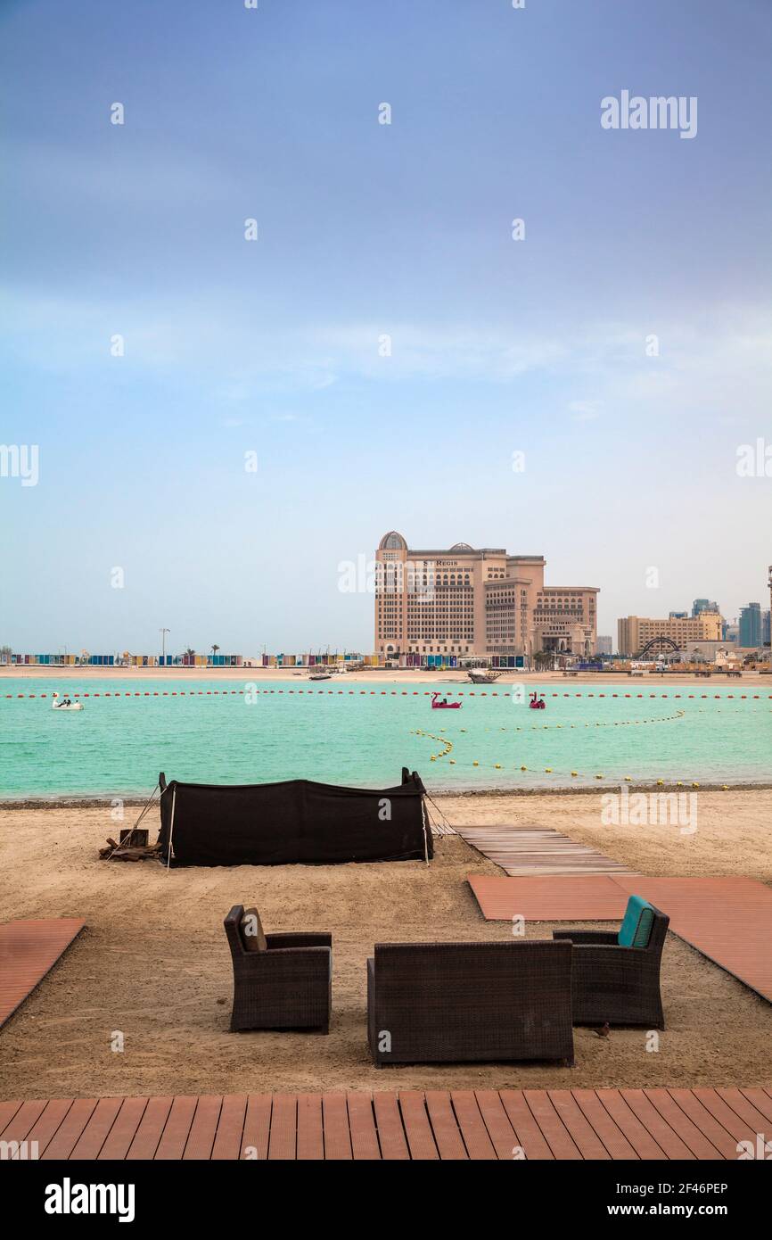 Qatar, Doha, Beach at Katara Cultural Village Stock Photo - Alamy