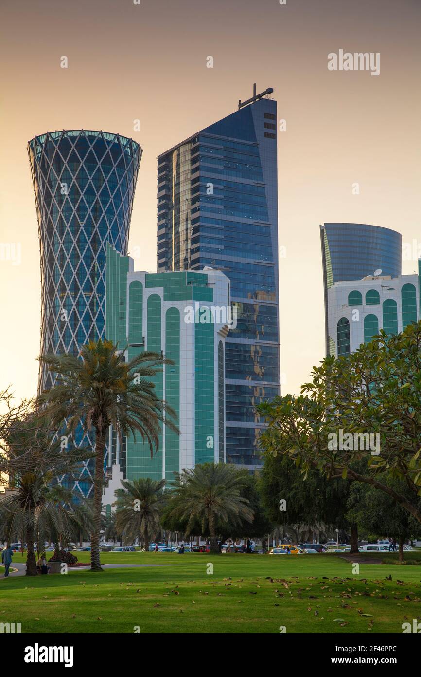 Qatar, Doha, West Bay buildings Stock Photo - Alamy
