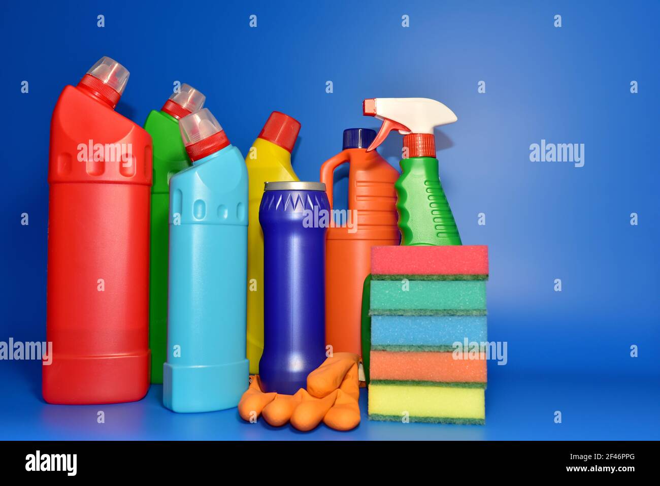 Detergent bottles, sponge for washing and detergent spray cleaner ...