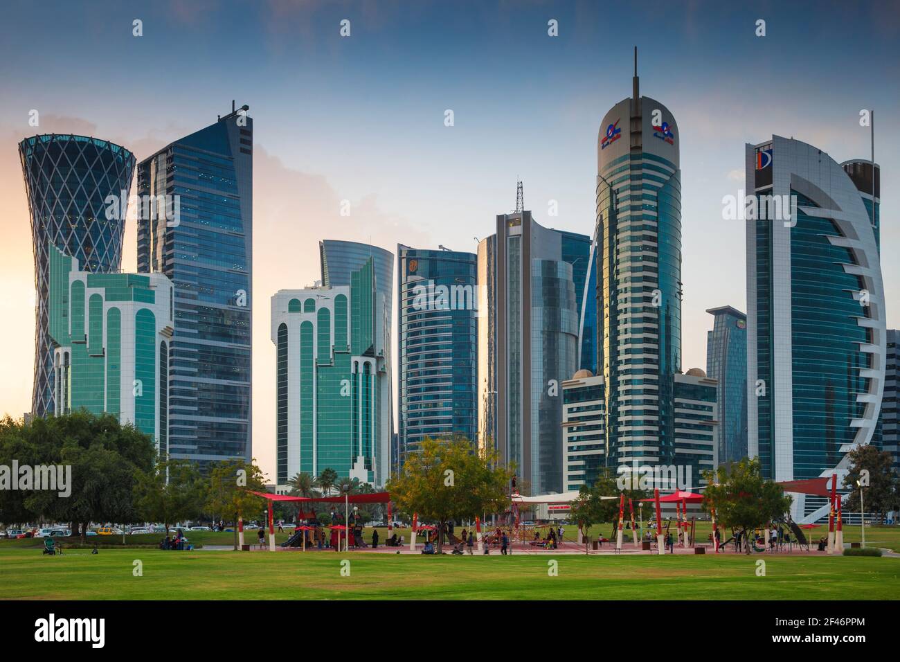 Qatar, Doha, West Bay buildings Stock Photo - Alamy