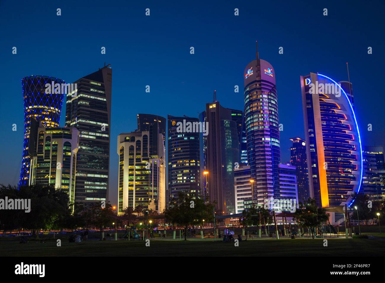 Qatar, Doha, West Bay buildings Stock Photo - Alamy