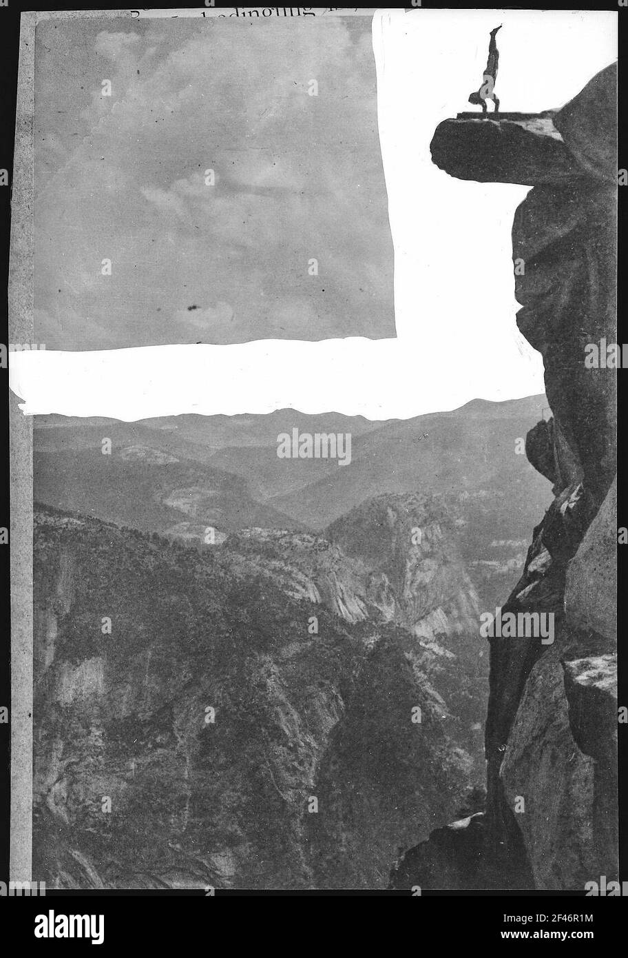 Yosemite. Overhanging Rock at Glacier Point, Yosemite, Cal Stock Photo ...