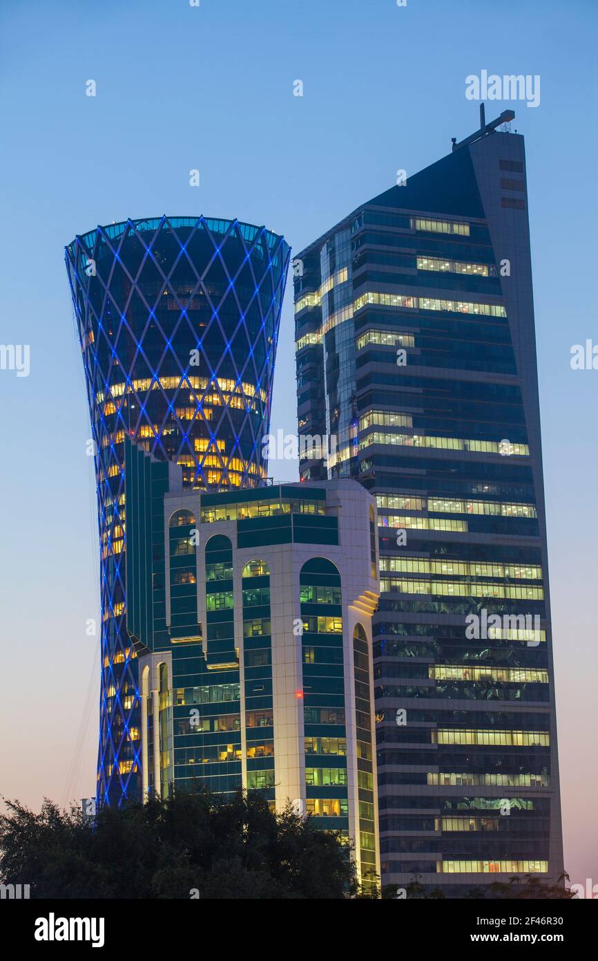 Qatar, Doha, West Bay buildings Stock Photo - Alamy