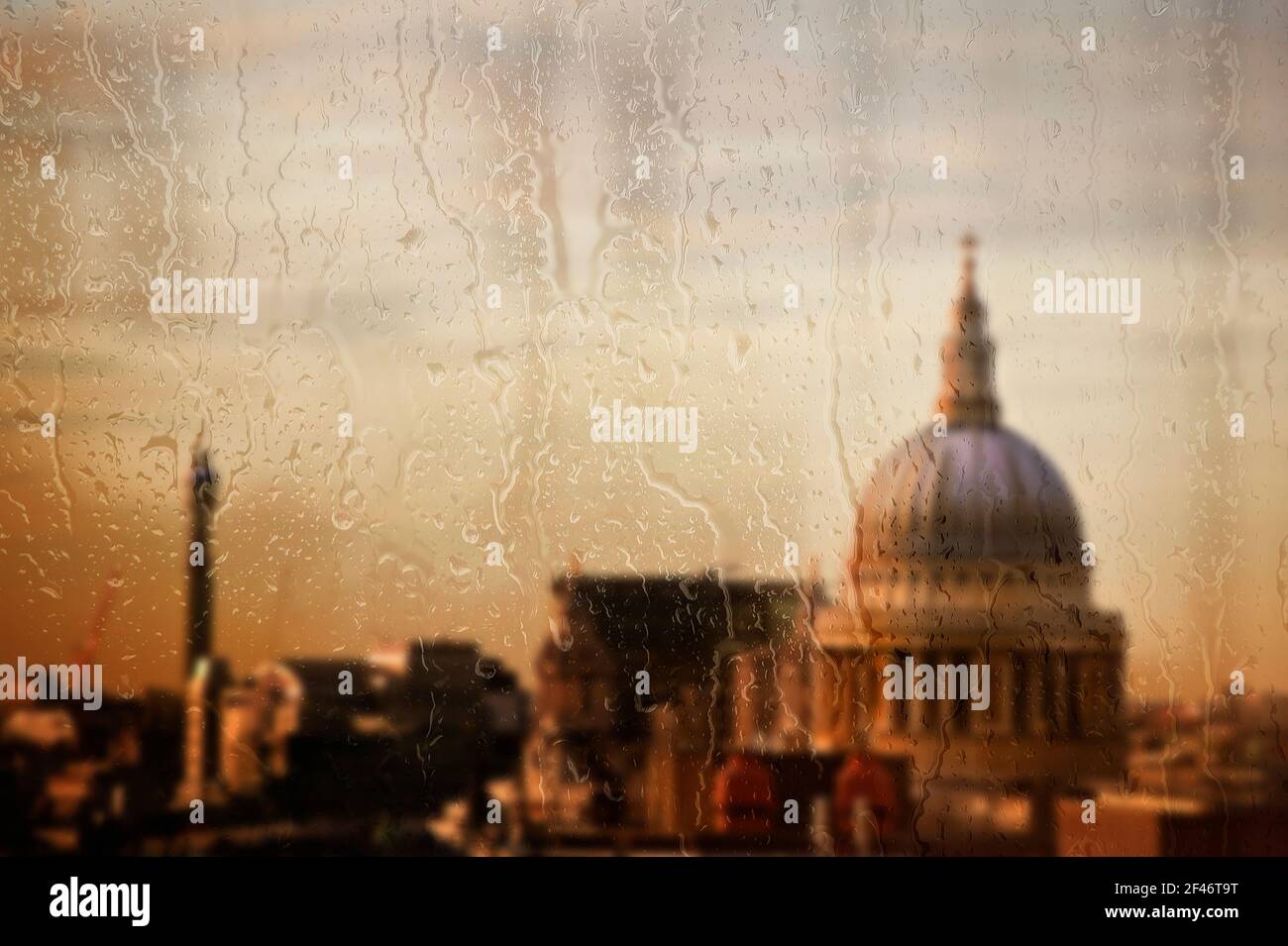 Beautiful landscape conceptual view of London City through glass window ...