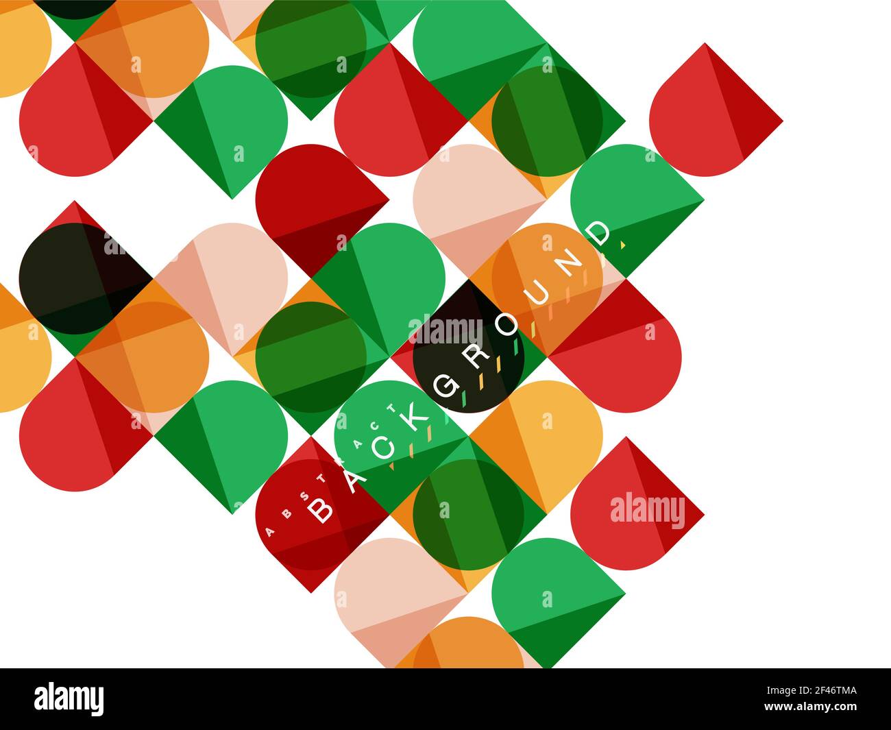 Round square geometric shapes on white, tile mosaic abstract background ...