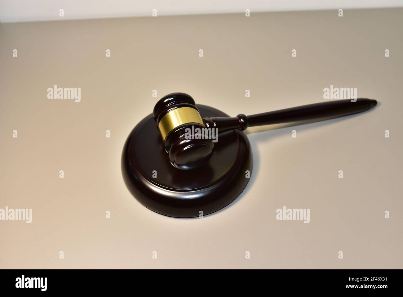 Judge hammer on wooden background. Justice concept in courtroom. Mallet ...