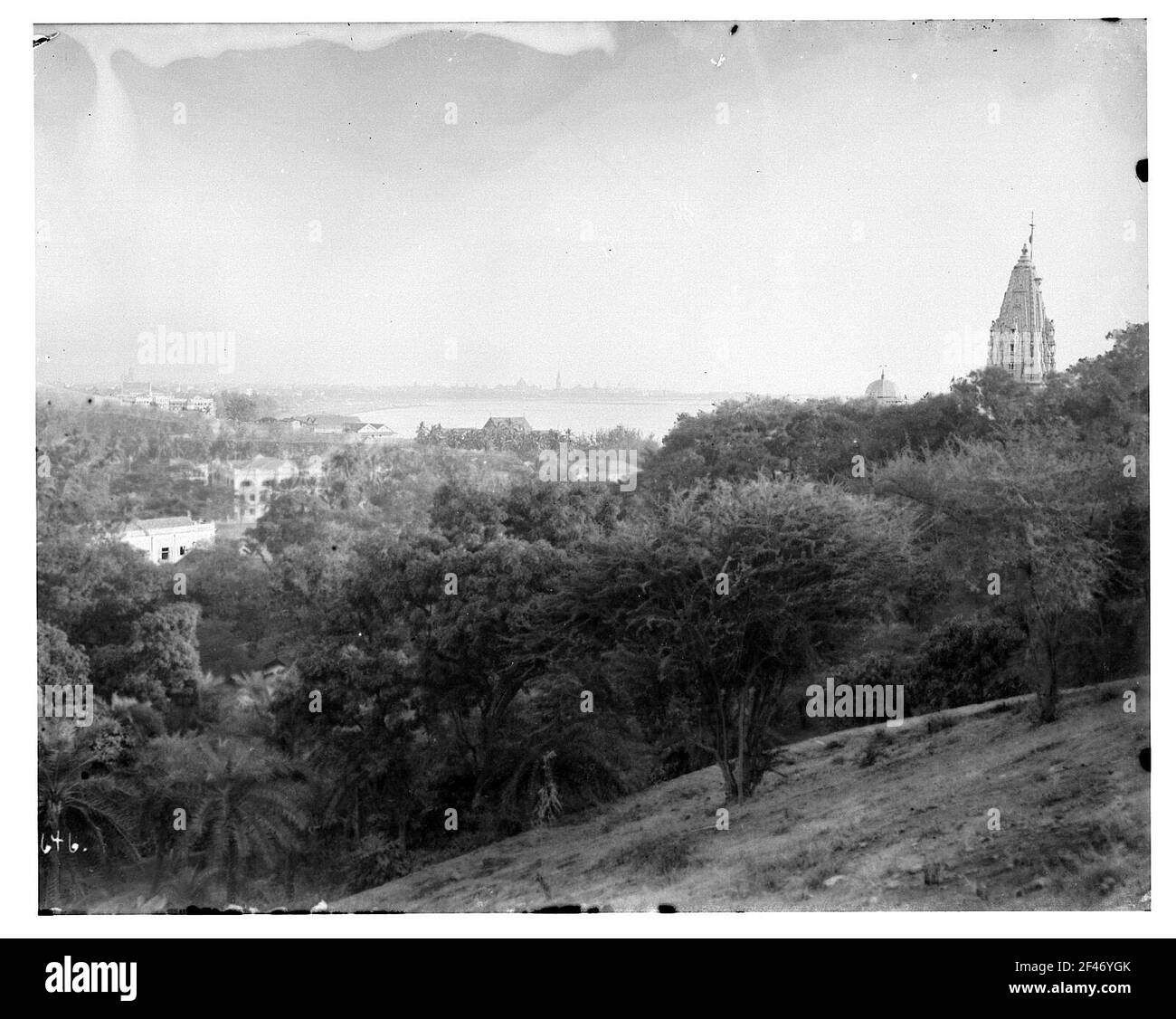 Bombay (India). District view with a Hindu temple from Malabar Hill ...