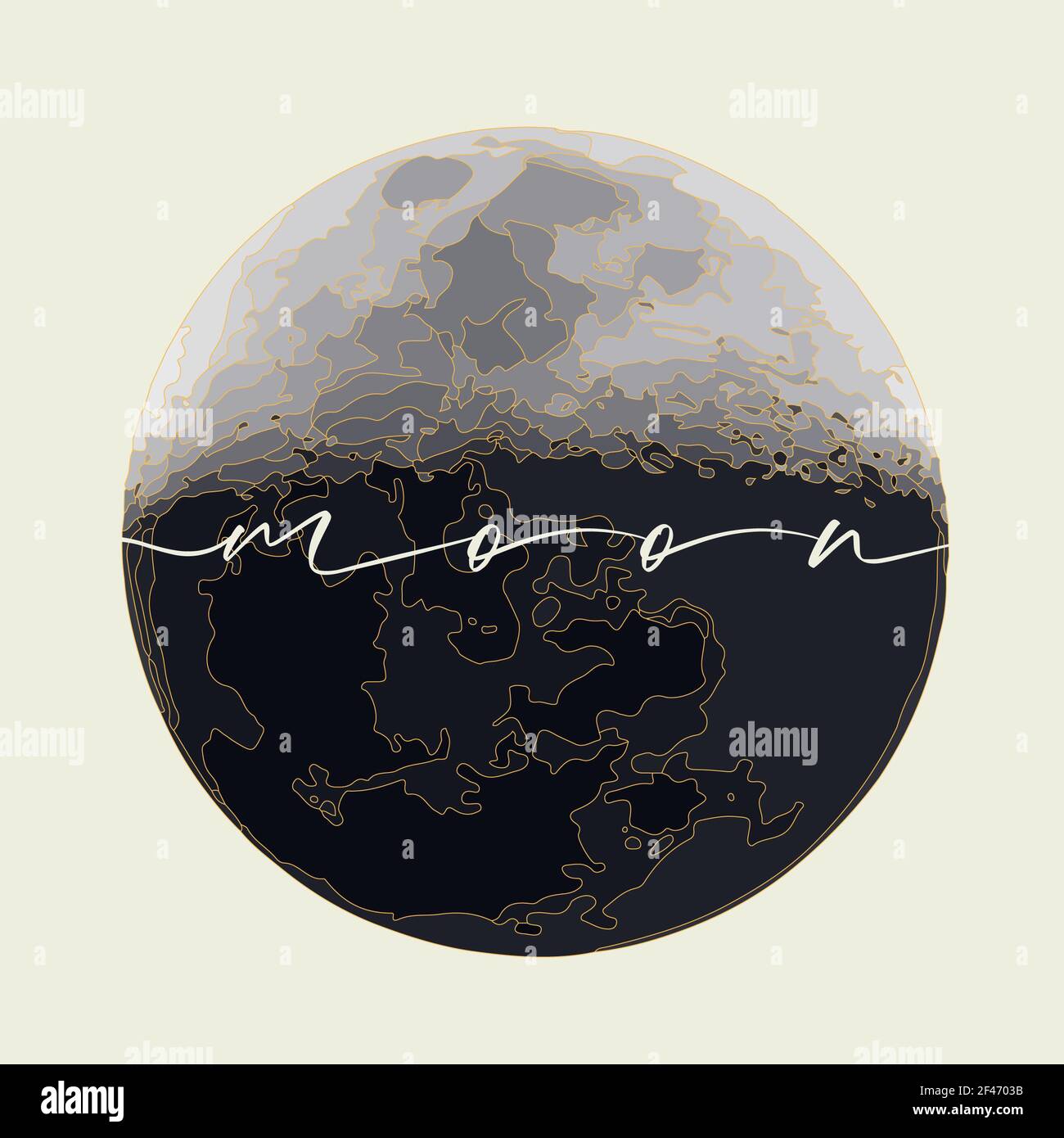 An illustration of a moon isolated on white background Stock Photo - Alamy