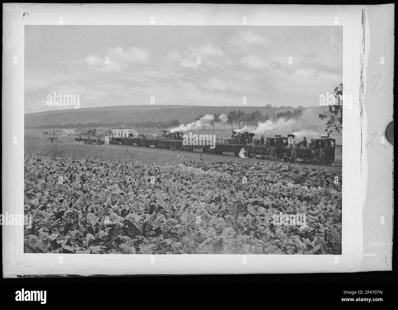 German railway troops. Field train station with train Stock Photo - Alamy