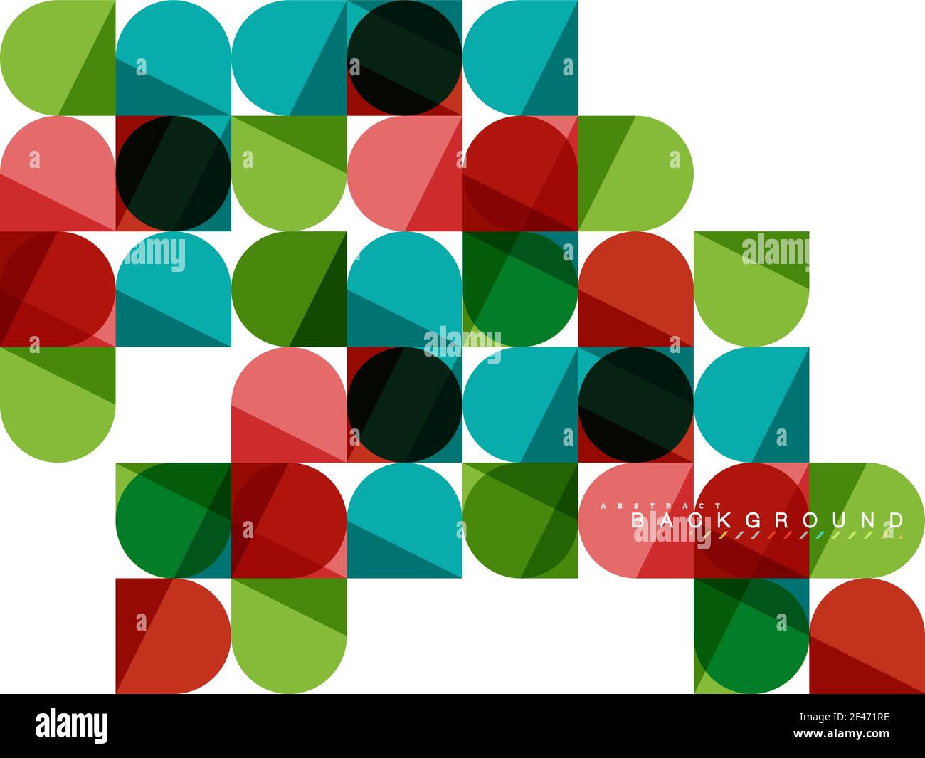 Round square geometric shapes on white, tile mosaic abstract background ...