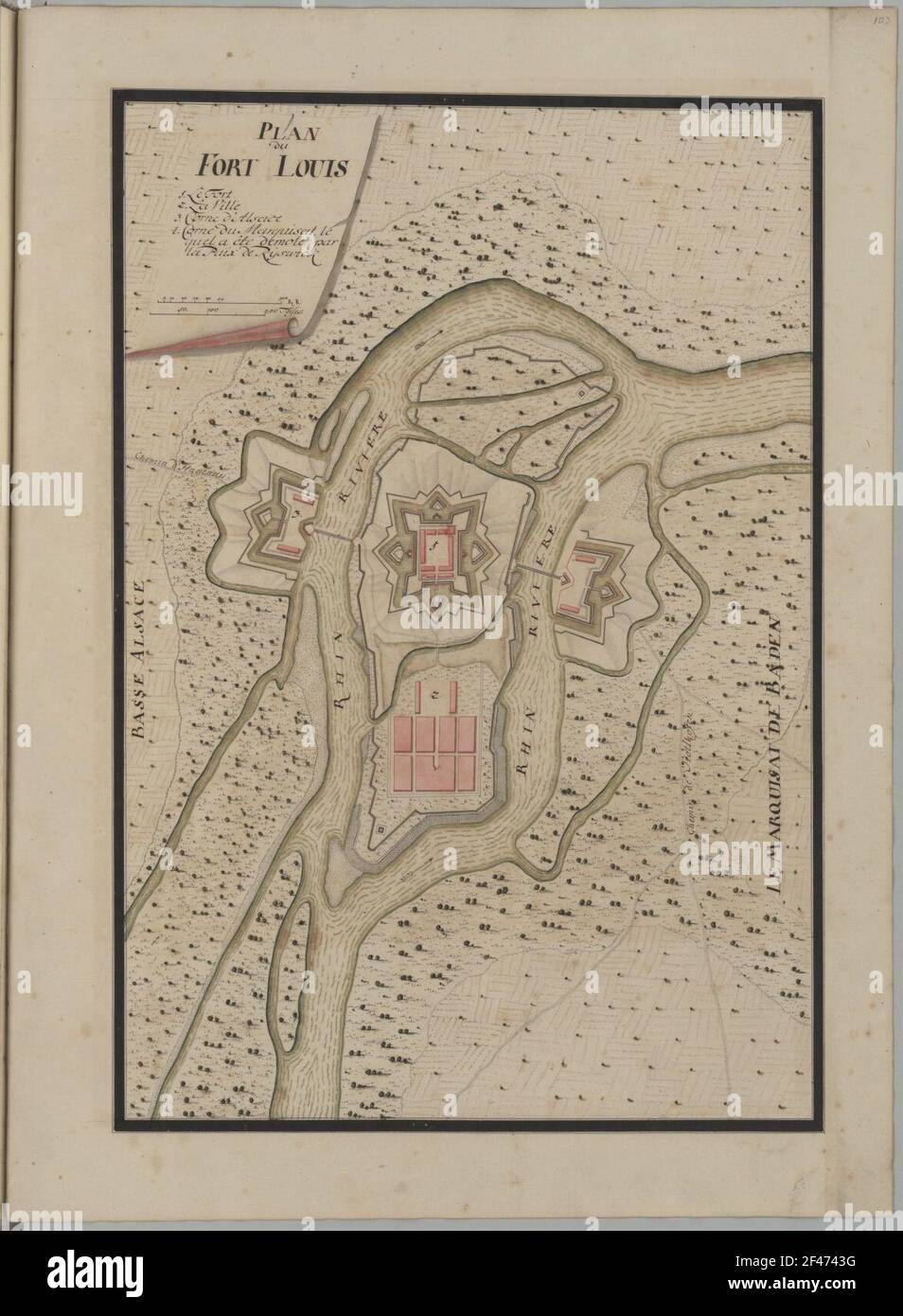 Map of Fort Louis Stock Photo - Alamy