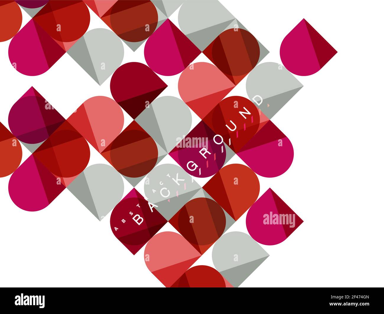 Round square geometric shapes on white, tile mosaic abstract background ...