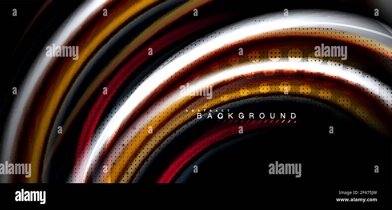 Multicolored wave lines on black background design. Multicolored wave ...