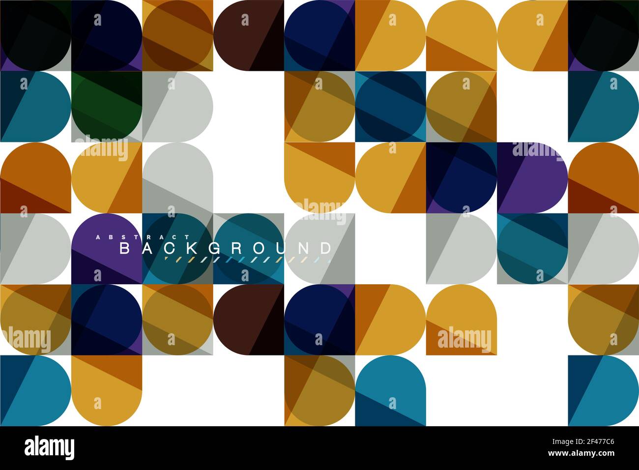 Round square geometric shapes on white, tile mosaic abstract background ...