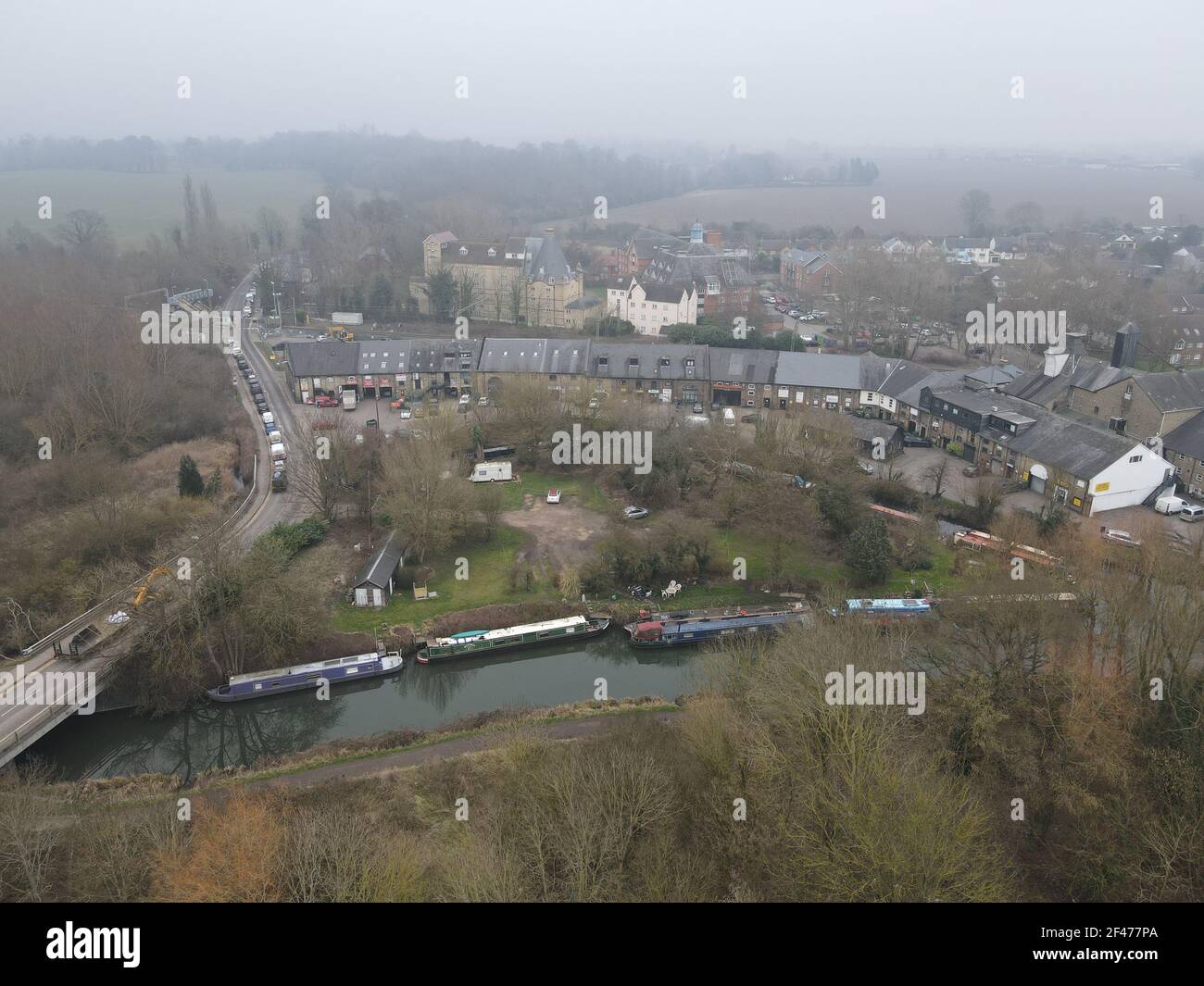 The Maltings Sawbridgeworth and canal river stort Aerial image Stock ...