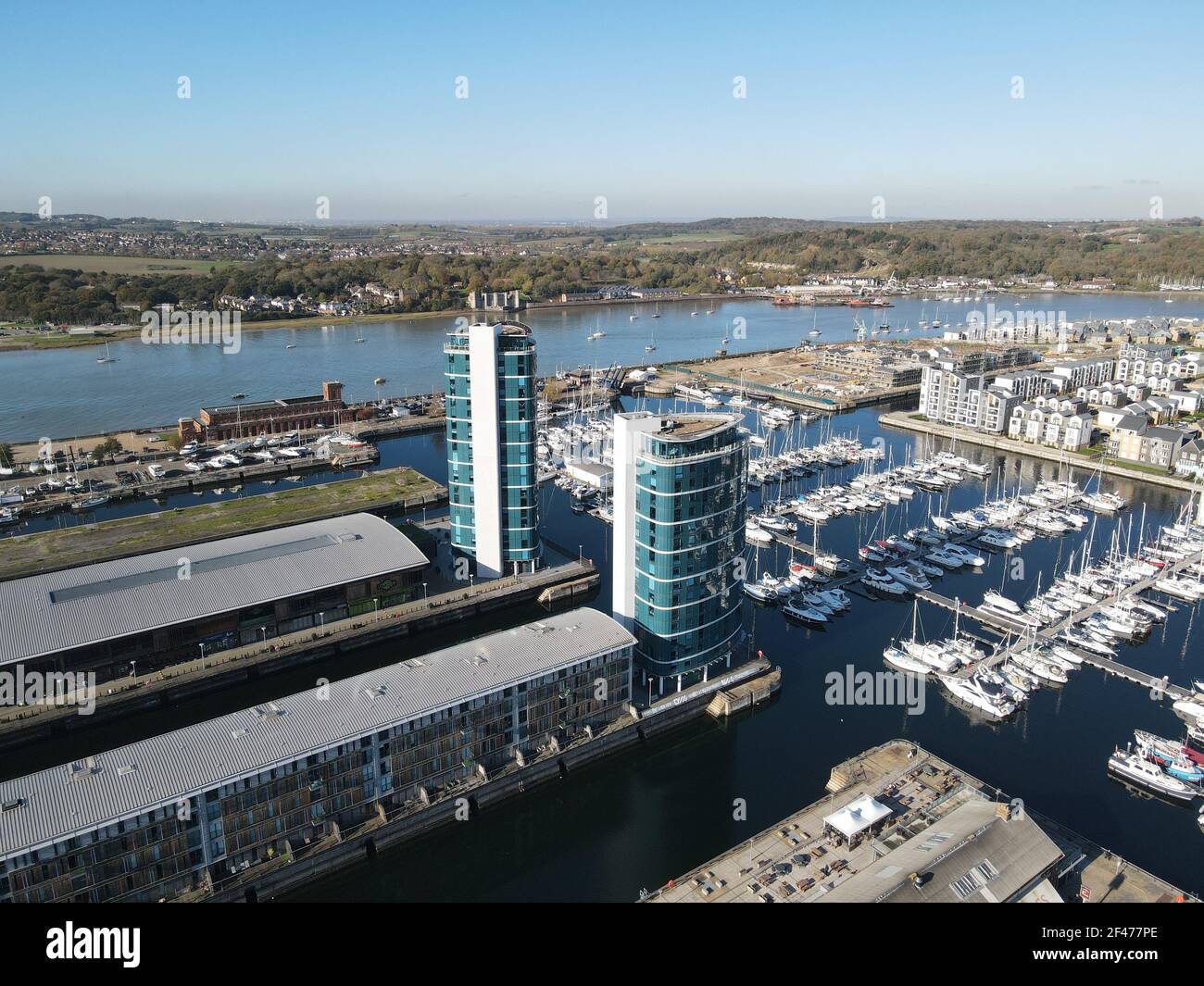 Chatham Marina Kent UK aerial image Stock Photo - Alamy