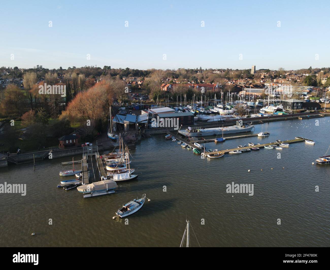 Woodbridge Suffolk UK waterfront Aerial Stock Photo - Alamy