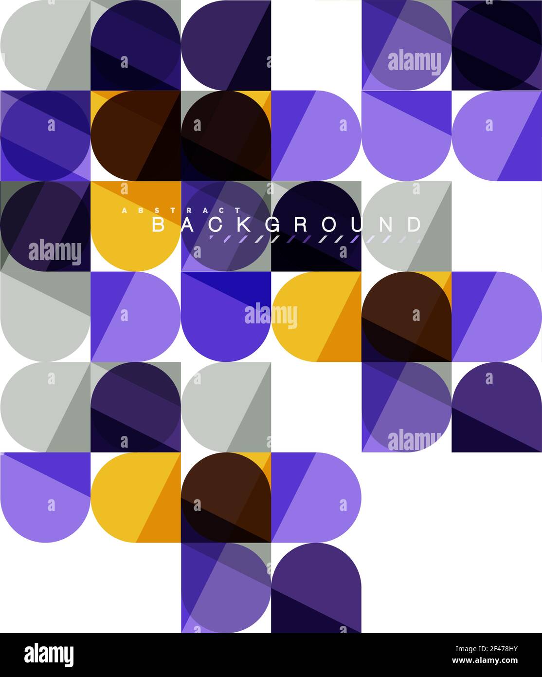 Round square geometric shapes on white, tile mosaic abstract background ...