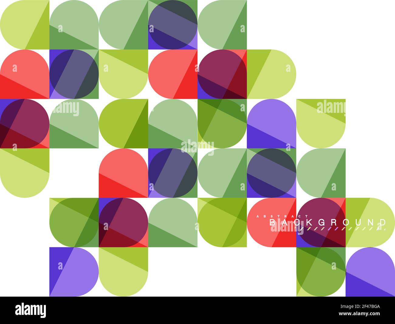 Round square geometric shapes on white, tile mosaic abstract background ...