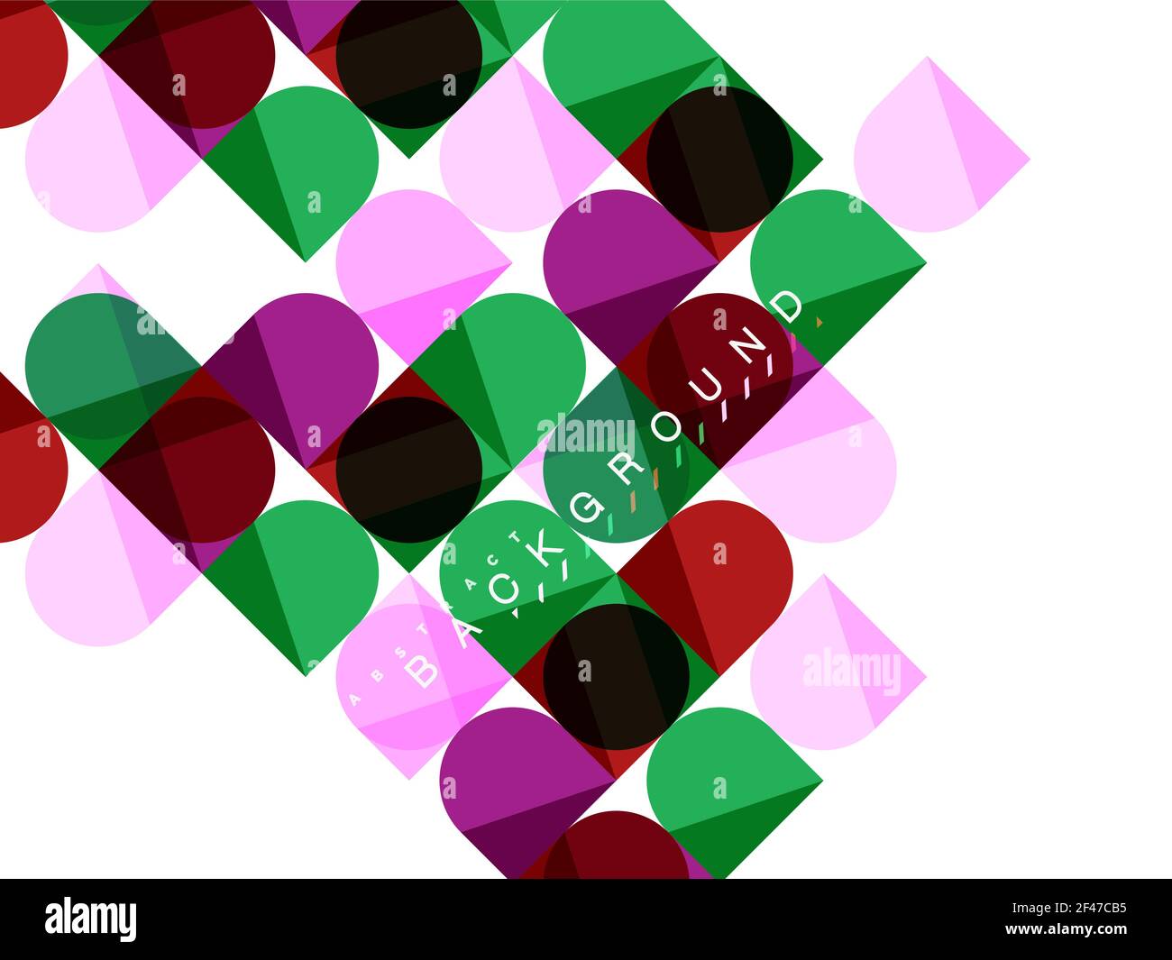 Round square geometric shapes on white, tile mosaic abstract background ...