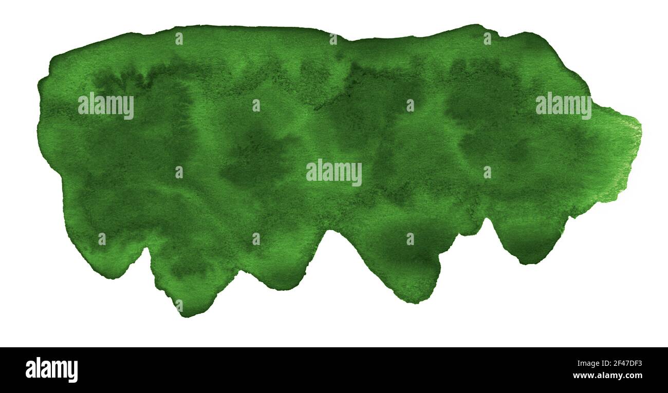 Saturated green watercolor background. Isolated spot for design Stock ...