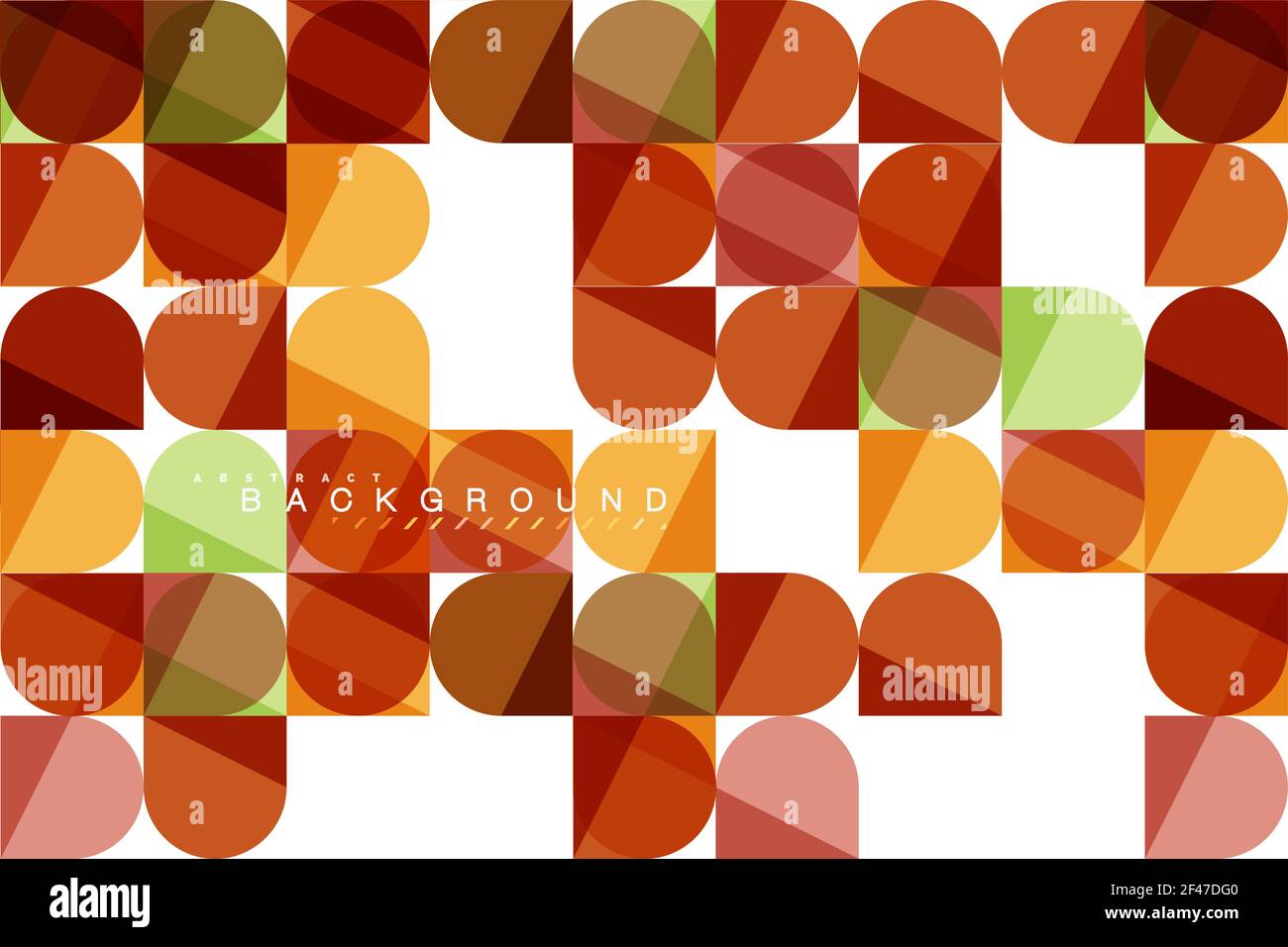 Round square geometric shapes on white, tile mosaic abstract background ...