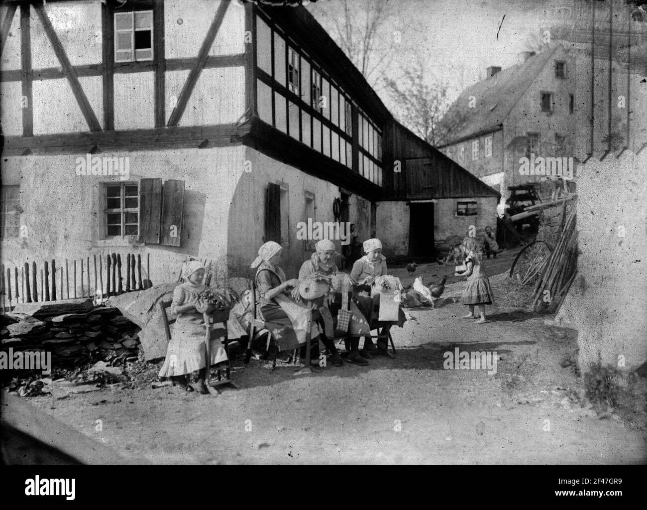 Mountain villages landscape in Black and White Stock Photos & Images ...