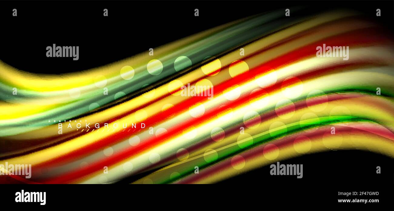 Multicolored wave lines on black background design. Multicolored wave ...