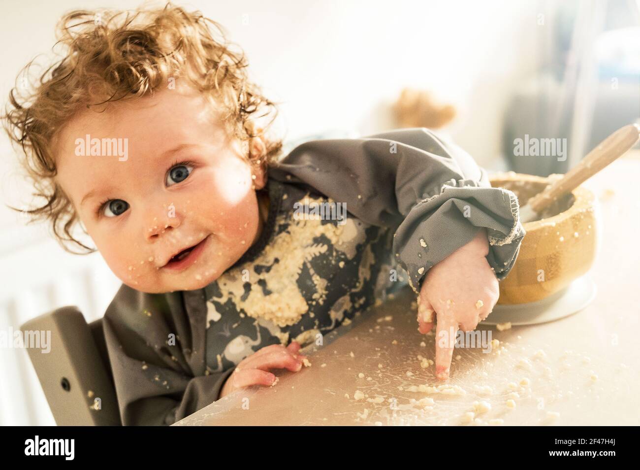 Young Baby Weaning Stock Photo - Alamy